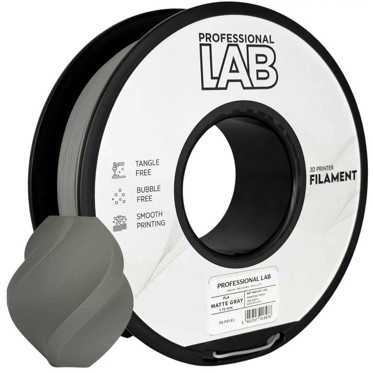 PLA Matte Gray 1kg Prolab 1,75mm filament – 3dmarket