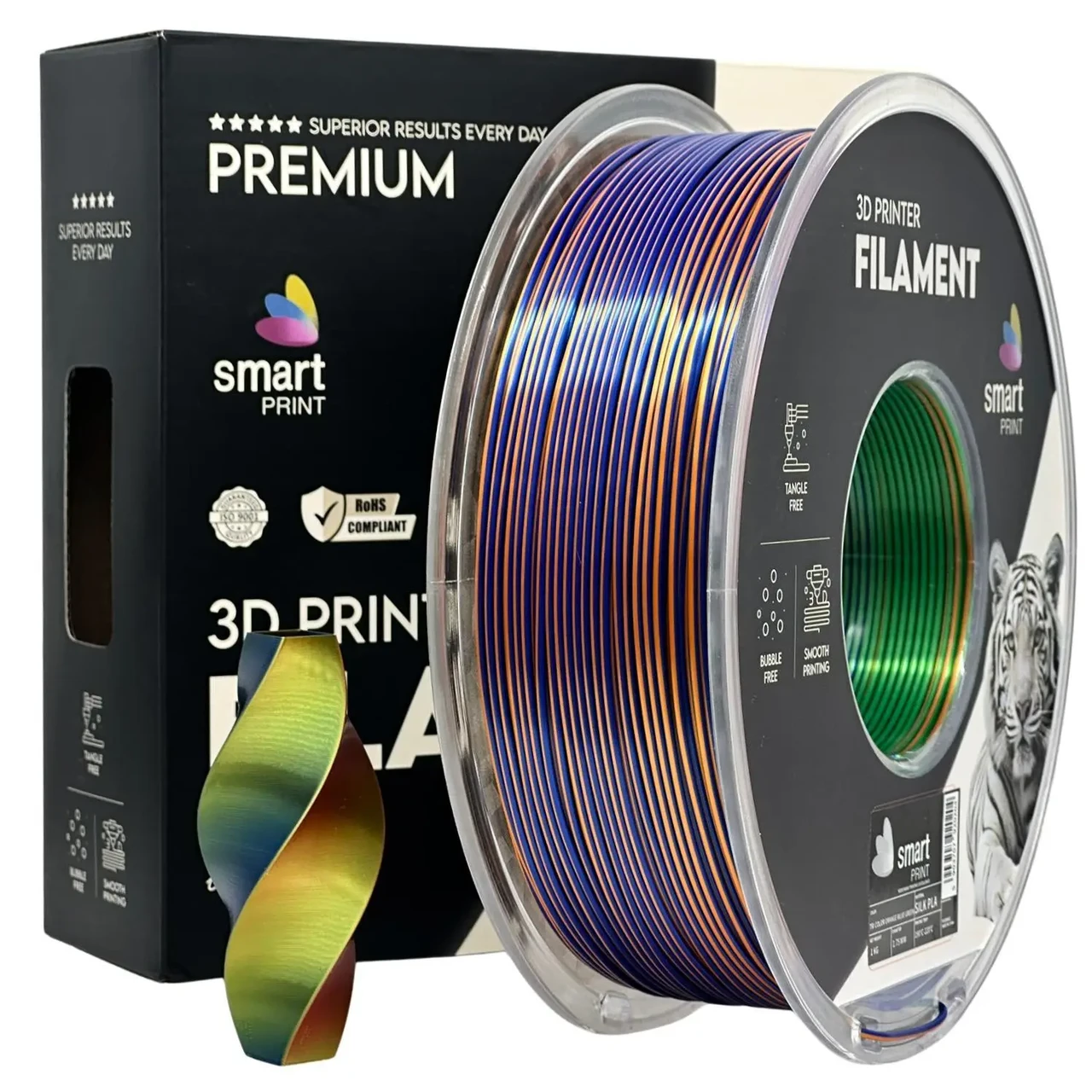 SILK PLA Orange Blue Green Tri Color 1kg Prolab 1,75mm filament – 3dmarket
