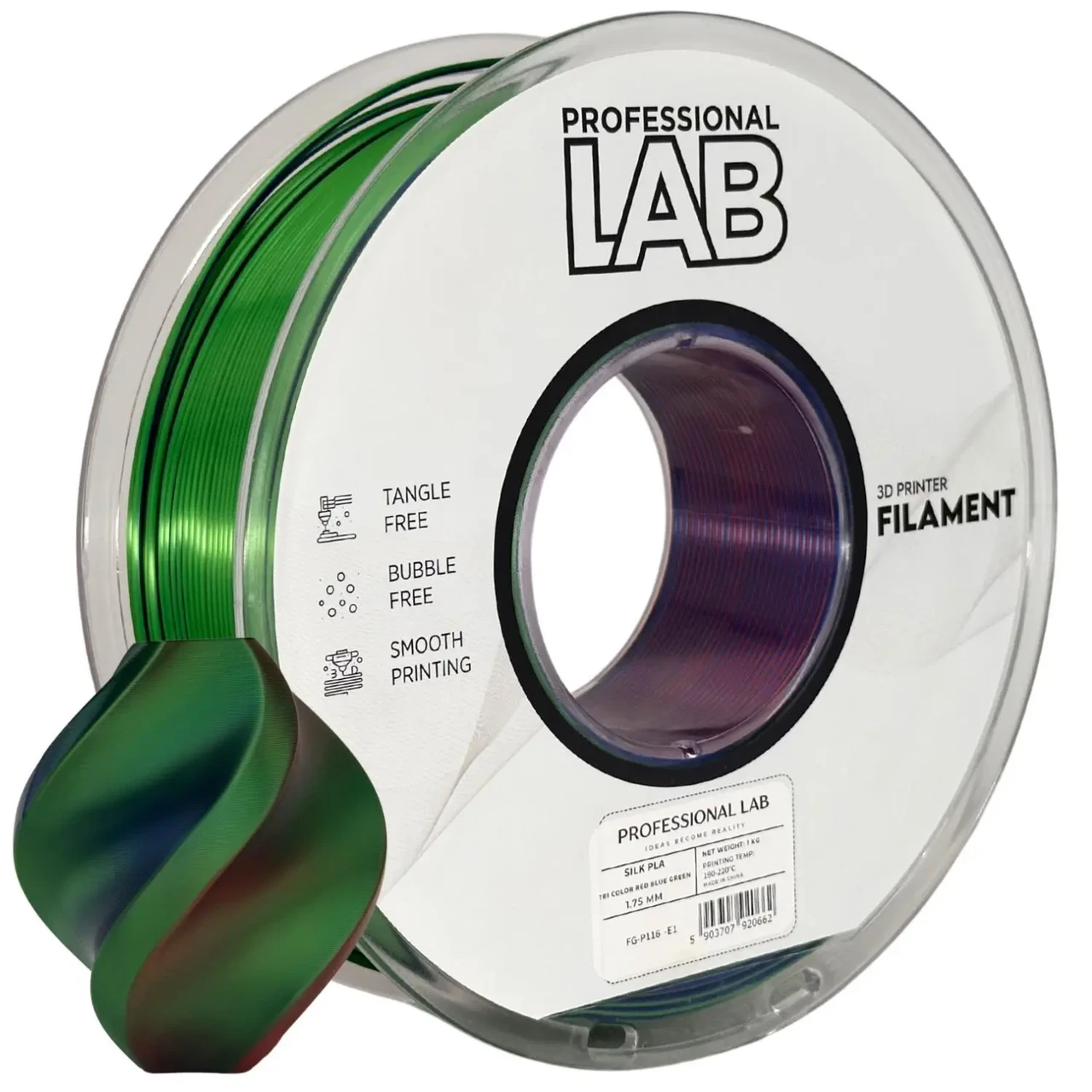 SILK PLA Red Blue Green Tri Color 1kg Prolab 1,75mm filament – 3dmarket