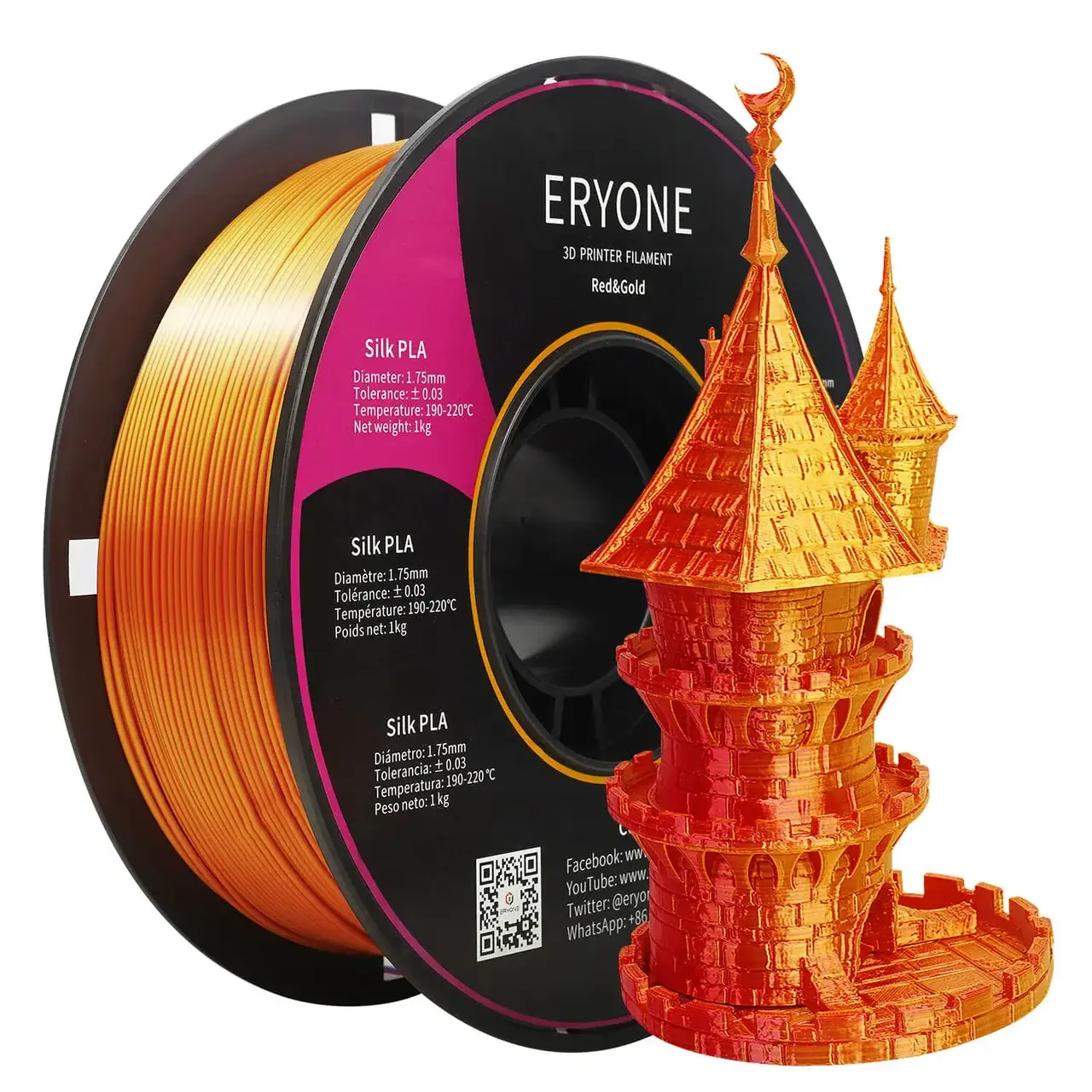 ERYONE dualcolor pla silk Red-Gold 1kg 1,75mm – 3dmarket